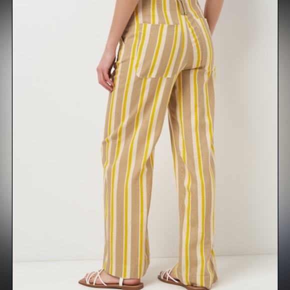 Zara | Pants & Jumpsuits | Zara Striped Yellow And Tan Pants | Poshmark